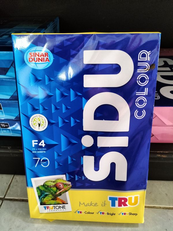 Kertas HVS Warna SIDU F4 70 GSM Kuning