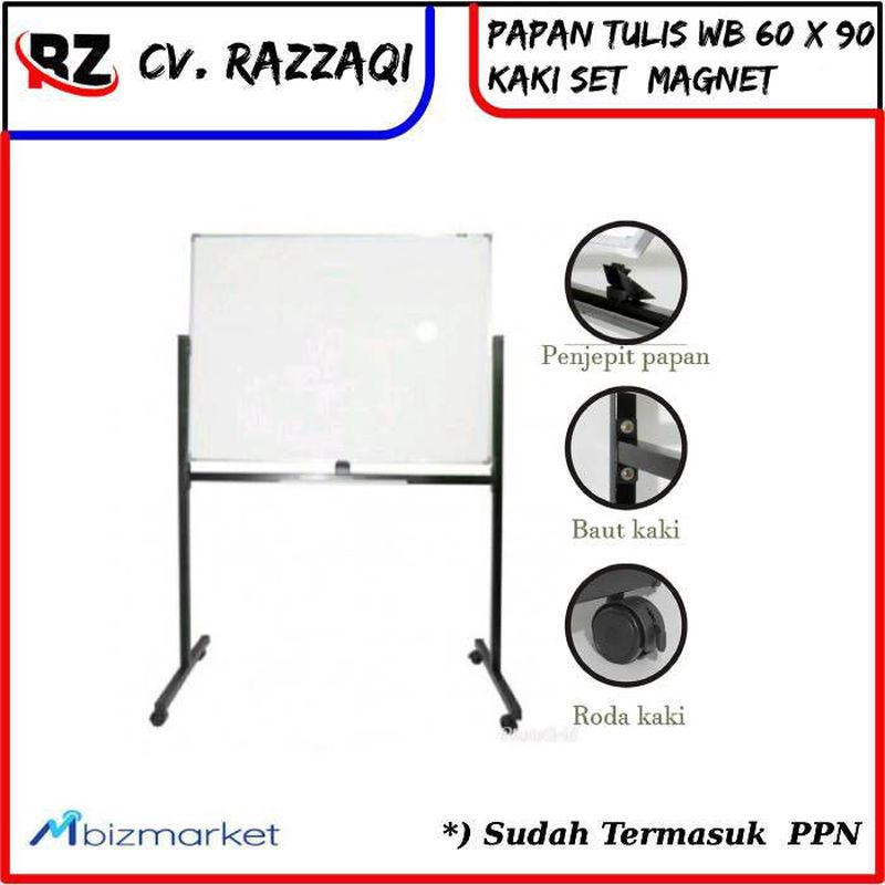 PAPAN TULIS WB 60 X 90 + KAKI SET (MAGNET)