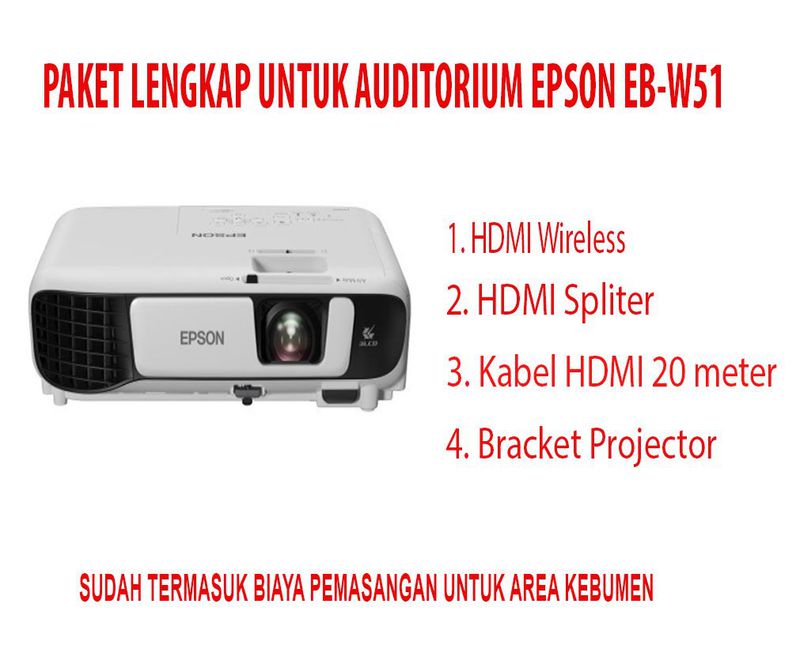 Paket Lengkap Projector Epson EB W51