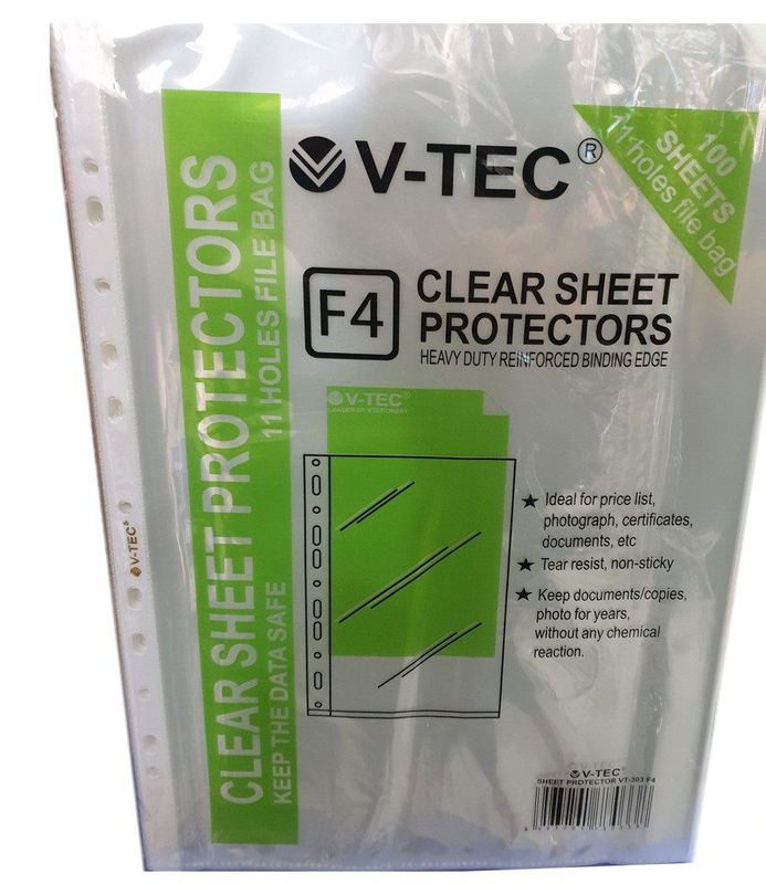 Clear Sheet Protector F4