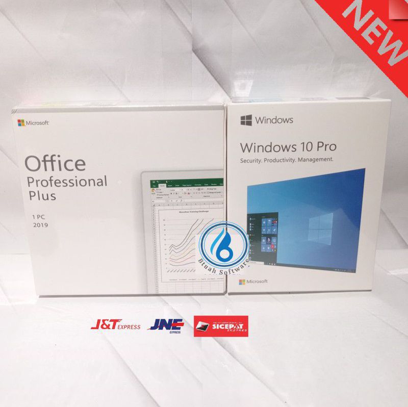 Bundling Win 10 Pro FPP Fullbox & Ms Office 2019 Pro Plus Box Original