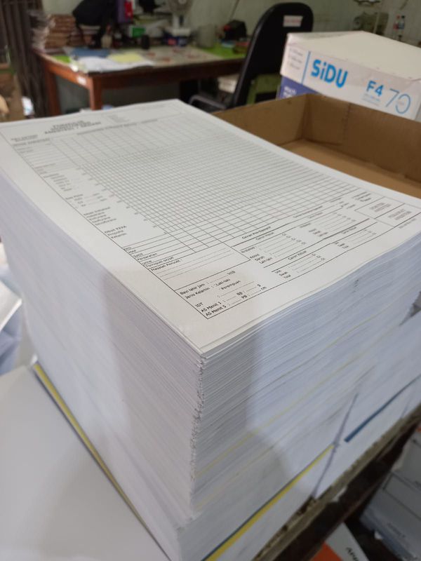 Cetak 1 muka Folio HVS putih 70 gram