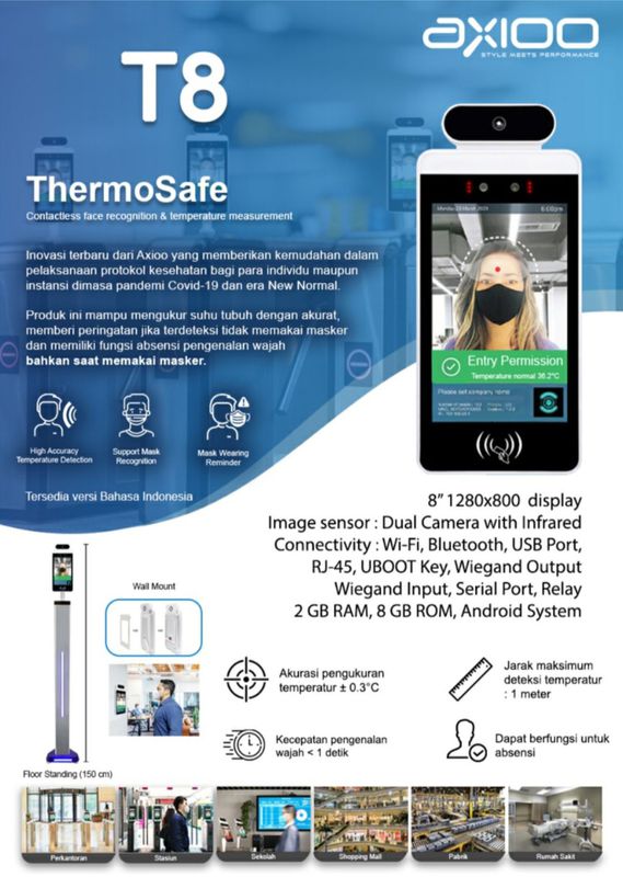 Axioo T8 Thermosafe Contactless Face Recognition & Temperature