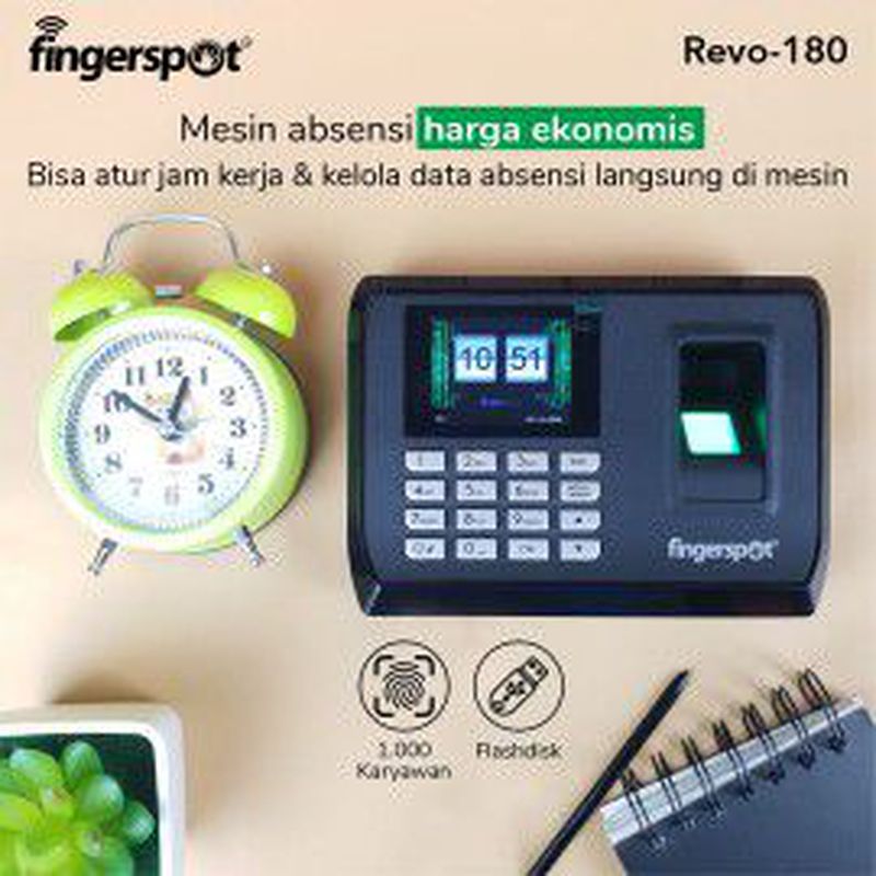 Mesin Absensi Fingerspot Revo-180 (dengan pemasangan)