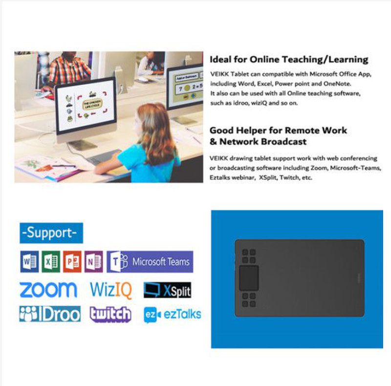 VEIKK A50 Digital Graphics Drawing Pen Tablet