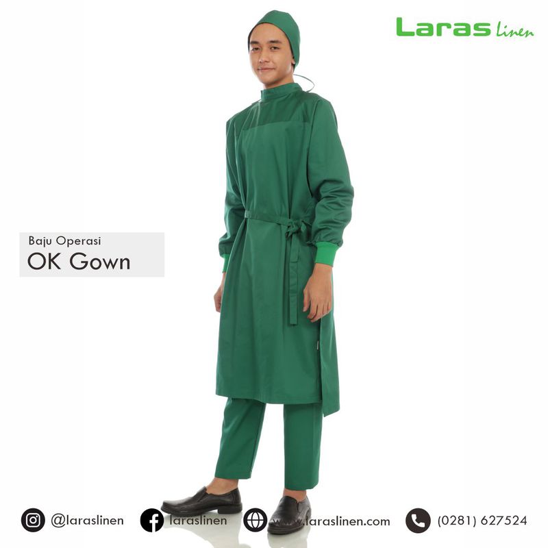 JAS OPERASI - BAJU OPERASI - OK GOWN - BAHAN SOLID LARAS LINEN - S ...