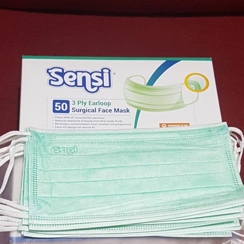 Masker Sensi Mask 3ply Earloop Surgical Face Mask isi 50pcs
