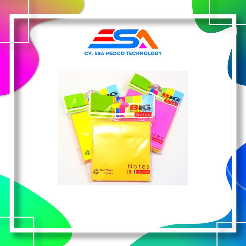 Sticky Note / POST IT BIG 76 X 76MM ( TUMPUK ) 100 SHEETS