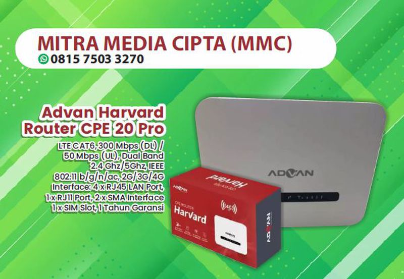 ADVAN Harvard Router CPE20 Pro - Router Wifi - Garansi Resmi