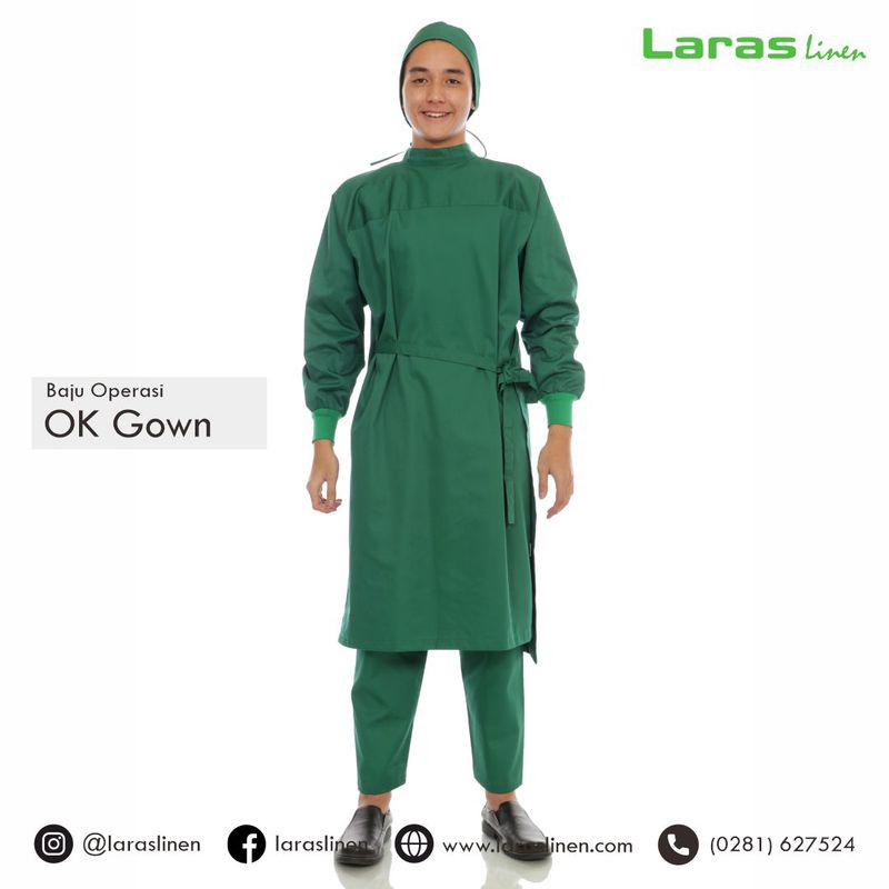 JAS OPERASI - BAJU OPERASI - OK GOWN - BAHAN PLEASANT LARAS LINEN - L4 ...