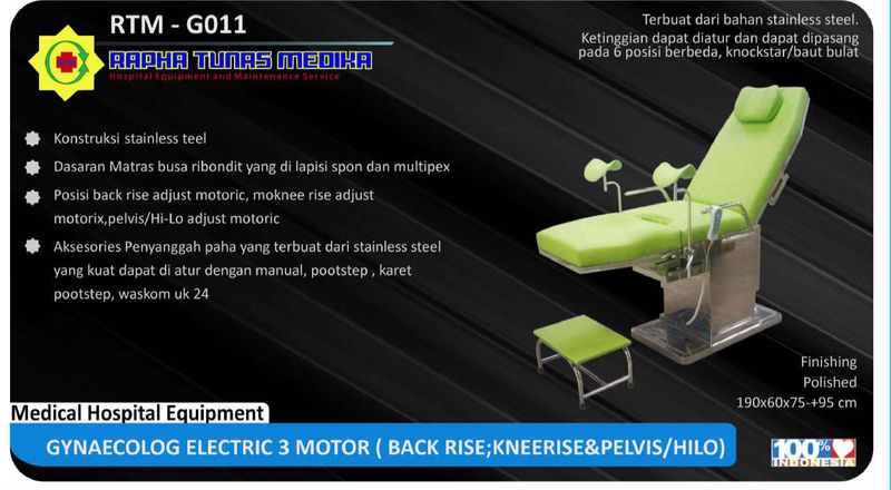Gynaecolog Electric 3 Motor (Back Rise;Kneerise & Pelvis/Hi-Lo) / RTM-G011