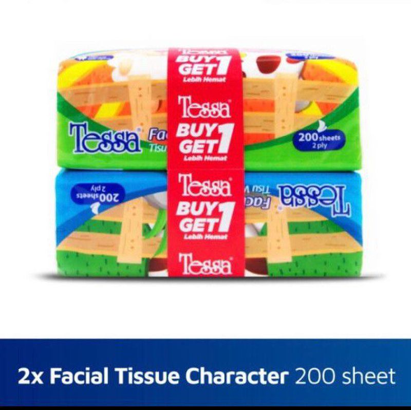 Tessa Facial Tissue Character 200s (Buy 1 Get 1)
