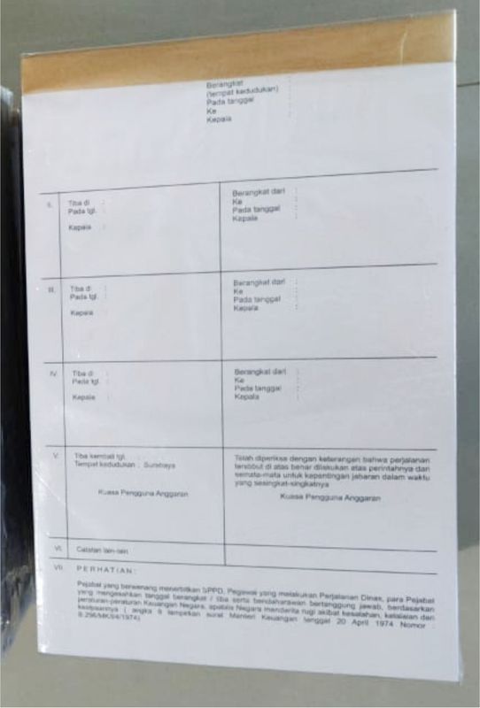 kertas Blanko Untuk SPPD 80 Gram