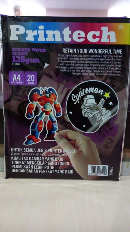 Printech Sticker Paper Glossy A4 135 GSM