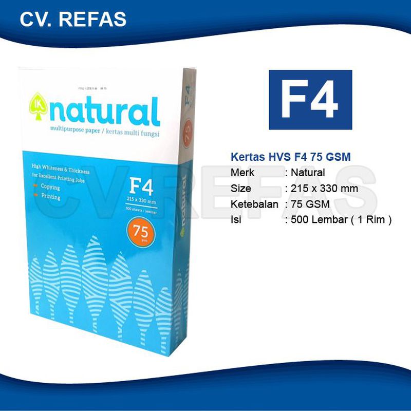 Kertas HVS F4 75 GSM Natural