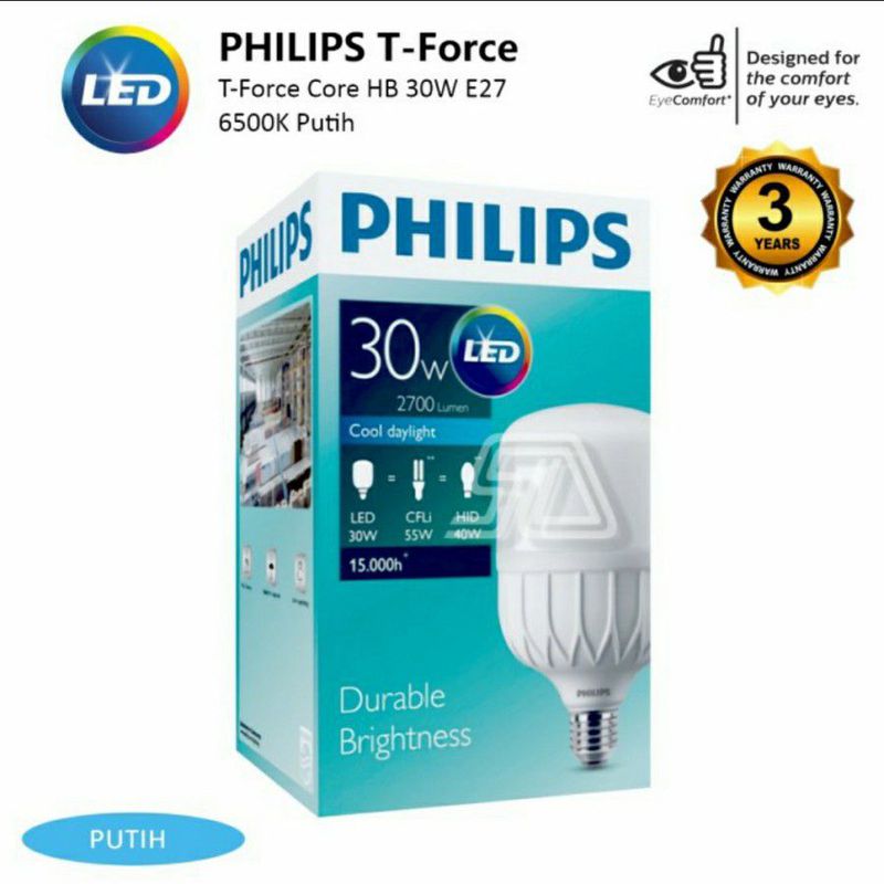 Lampu Philips LED TrueForce 30W Putih Cool Daylight (30 Watt W)