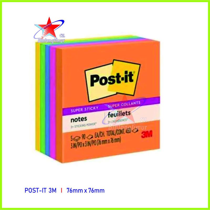 Sticky Note Post it 3M 654 warna 76 x 76mm