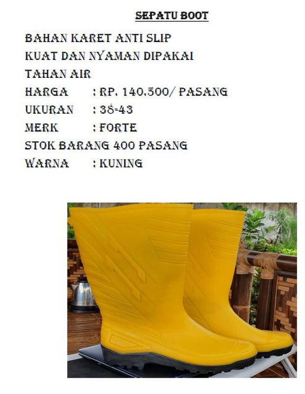 SEPATU BOOT MERK FORTE ( 38 - 43 )