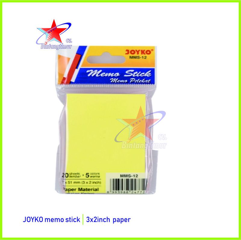 Memo Stick JOYKO - .Kertas pos-it Memo Tempel ukuran Kecil 3 x 2 inch
