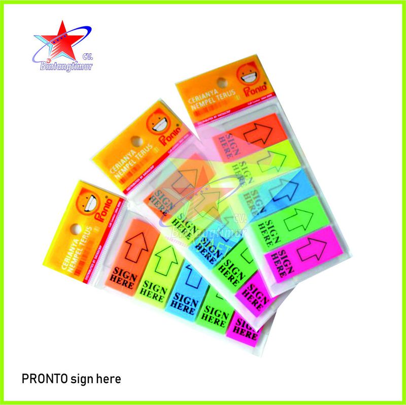 STICK NOTE SIGN HERE PRONTO - 5 Warna