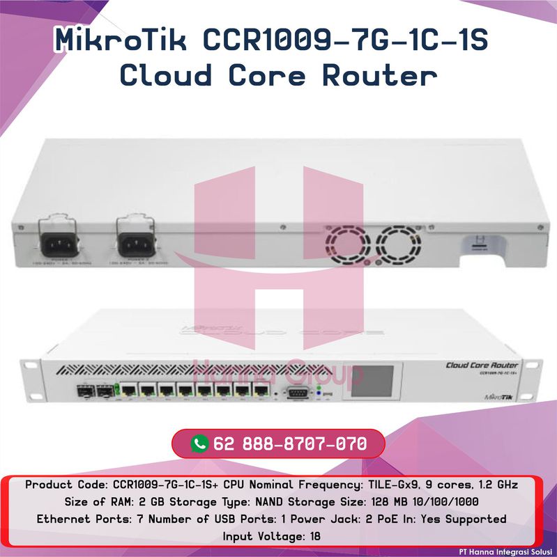 MikroTik CCR1009-7G-1C-1S+ Cloud Core Router
