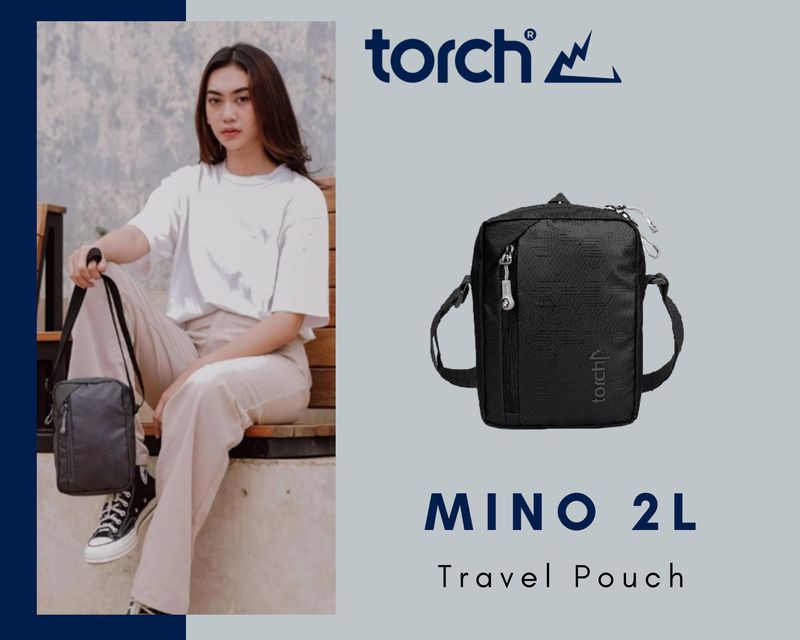 Tas Selempang Torch / Travel Pouch / Mino 2 Liter - Black