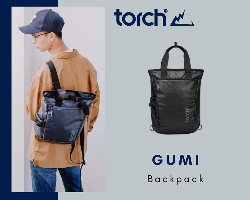 Tas Ransel Torch / Backpack / Gumi - BLACK