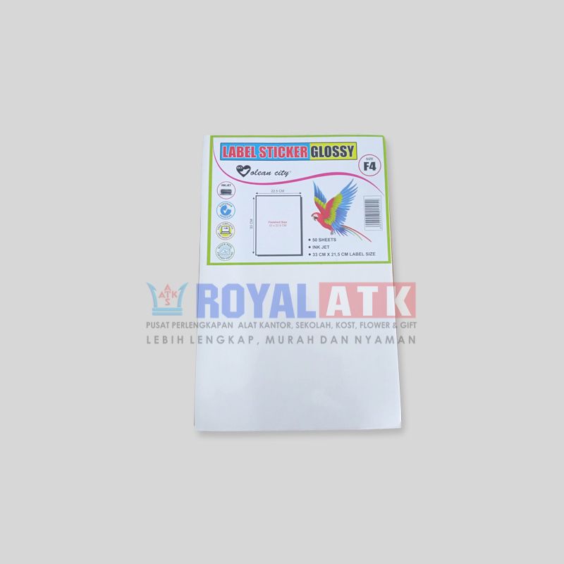 KERTAS STICKER FOLIO GLOSSY 50LBR OLEAN CITY 8998907015154