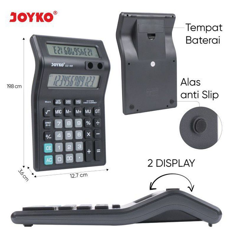 Joyko Kalkulator Double Layar 12 Digit Cc-49