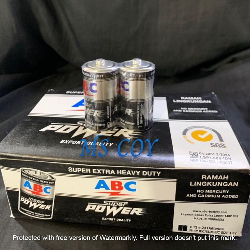 BATU BATERAI R14 SEDANG ABC