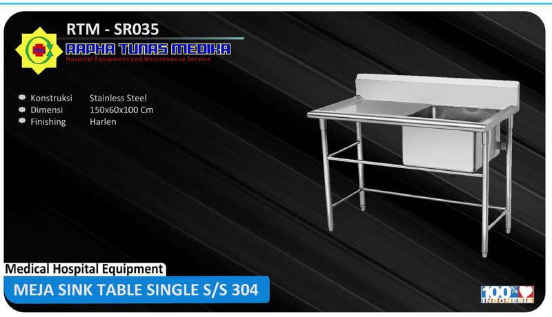 Meja Sink Table Single SS 304 / RTM-SR035