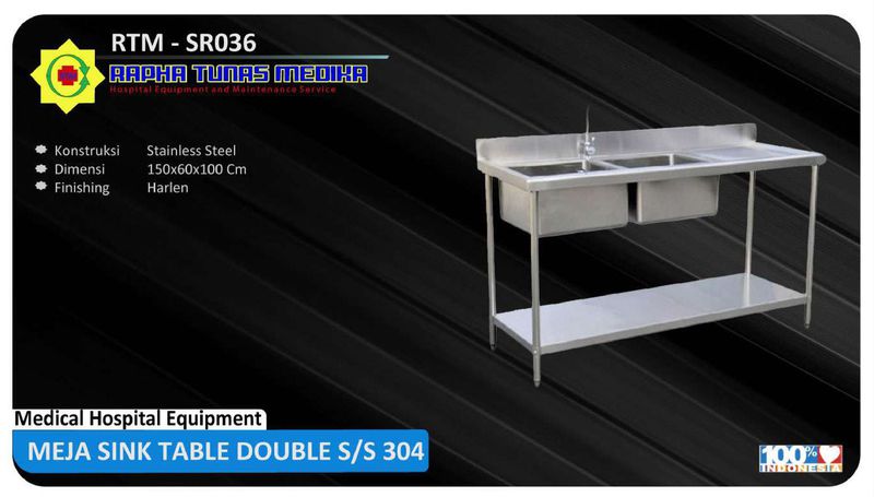 Meja Sink Table Double SS 304 / RTM-SR036