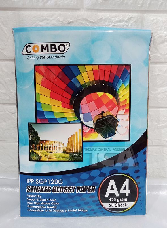 Kertas foto / Sticker Glossy Photo Paper A4 120gr Combo