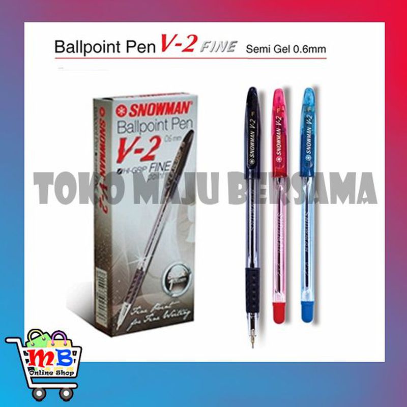 Ballpoin | Pulpen Snowman V-2 - Biru