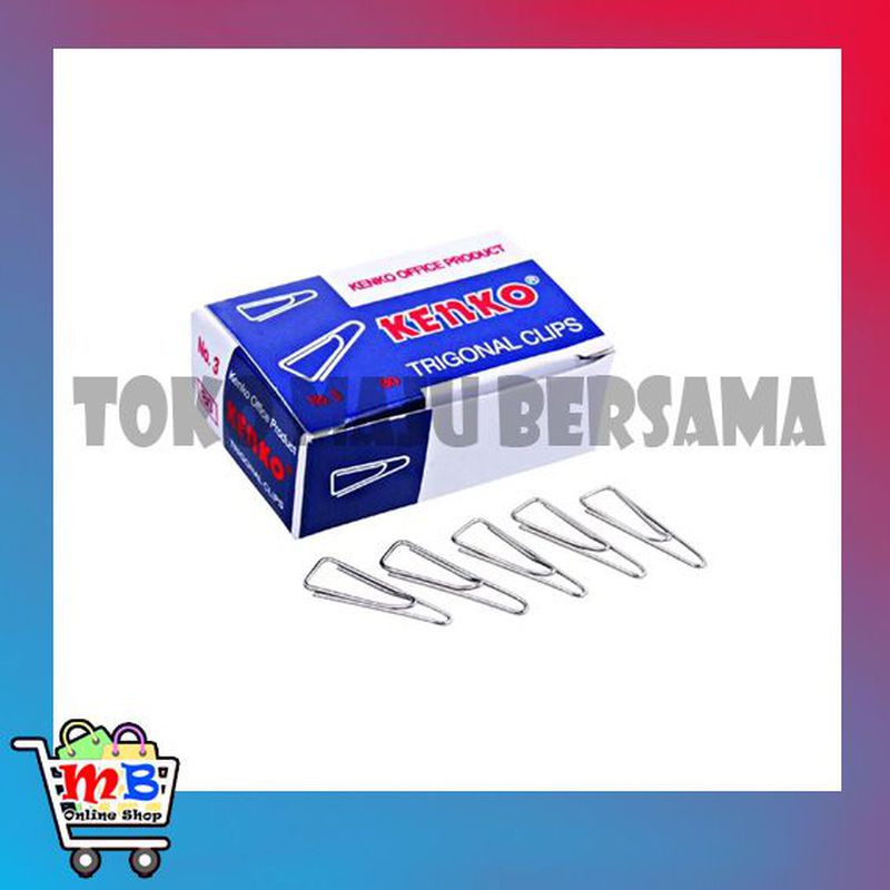 Trigonal Clip / Penjepit Kertas No. 3 Kenko | 1 Box isi 10 Kotak