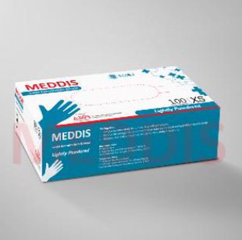 MEDDIS EXAMINATION GLOVES LIGHTLY POWDERED - S