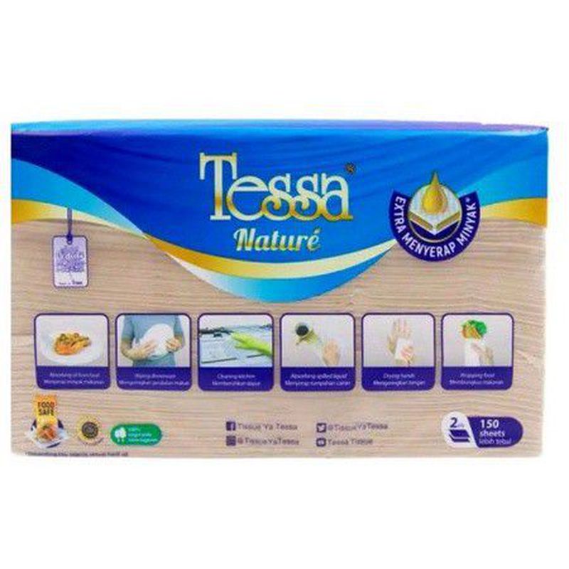 Tissue Soft Hand Towel TESSA THSN002 150's natural atau Tissue Pengesat ...