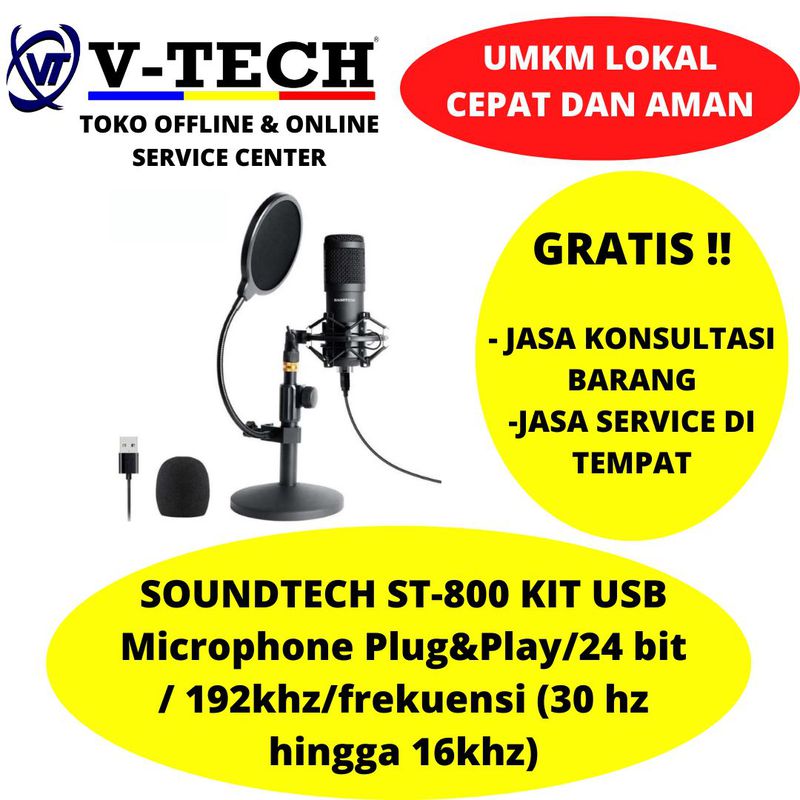 V-TECH SOUNDTECH ST-800 KIT USB MICROPHONE PLUG&PLAY