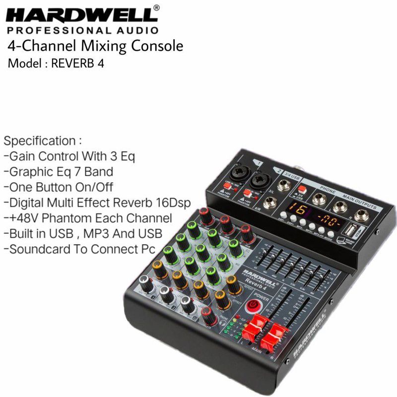 Hardwell Mixer 4 Channel Reverb 4