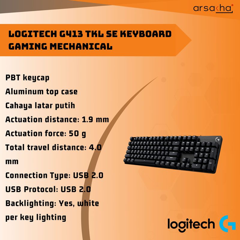 Logitech G413 TKL SE Keyboard Gaming Mechanical