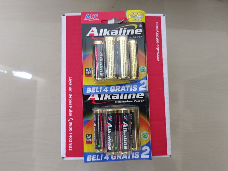 Baterai Alkaline ABC AA A2 isi 6