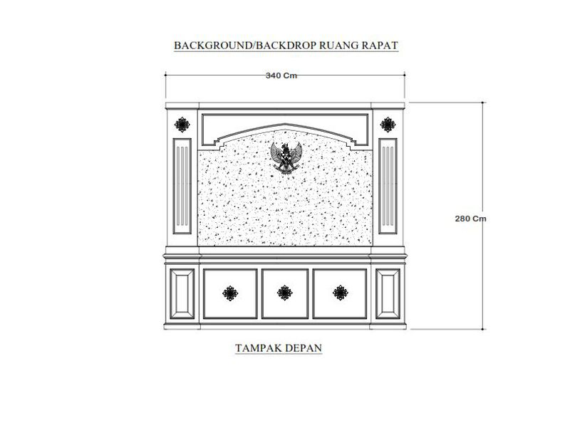 Backdrop Ruang Rapat Ukuran P 340 x T 280 cm