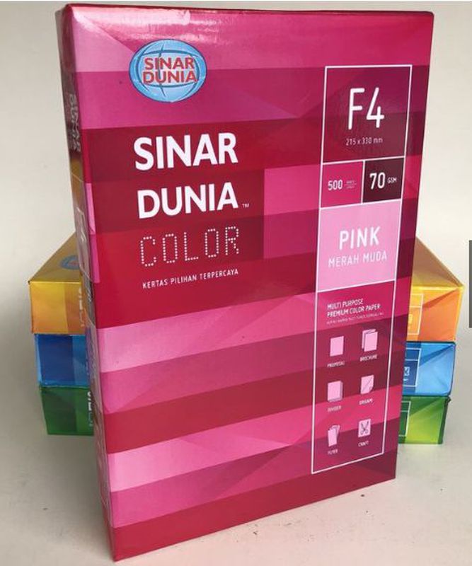 Kertas HVS F4 70 gr - Warna Merah Muda