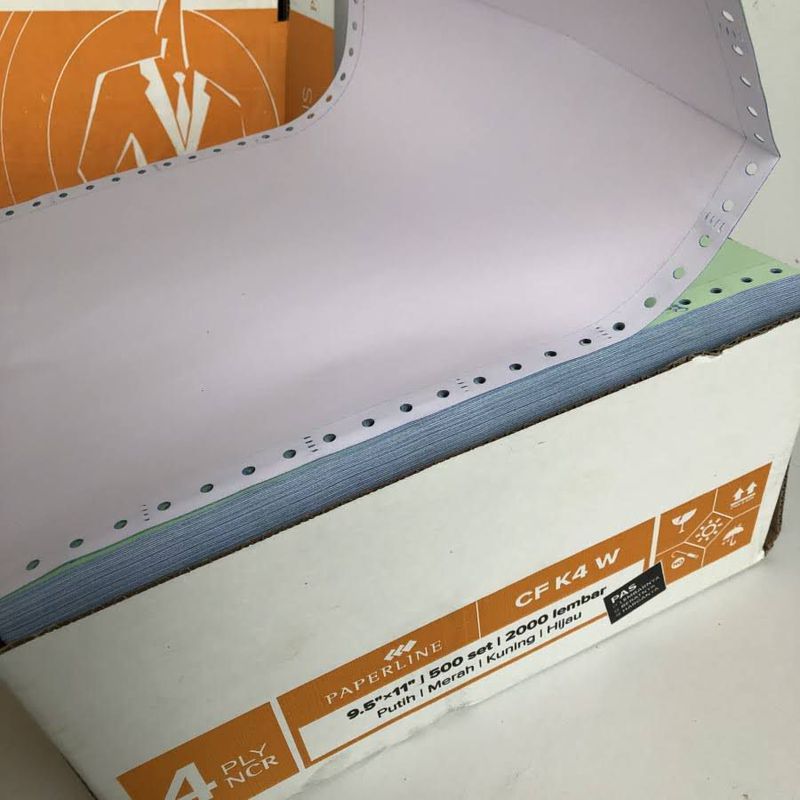 Kertas Continous Form 4 ply NCR warna 9 1/2 × 11