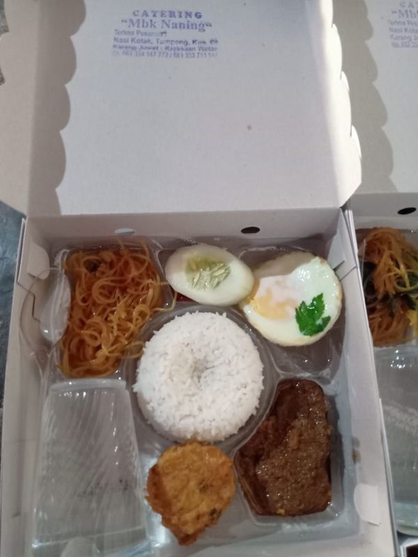 Nasi Kotak ( nasi kotak lapis daging )