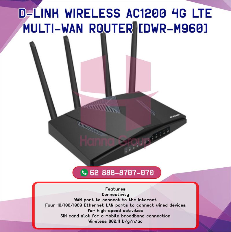 D-LINK WIRELESS AC1200 4G LTE MULTI-WAN ROUTER [DWR-M960]