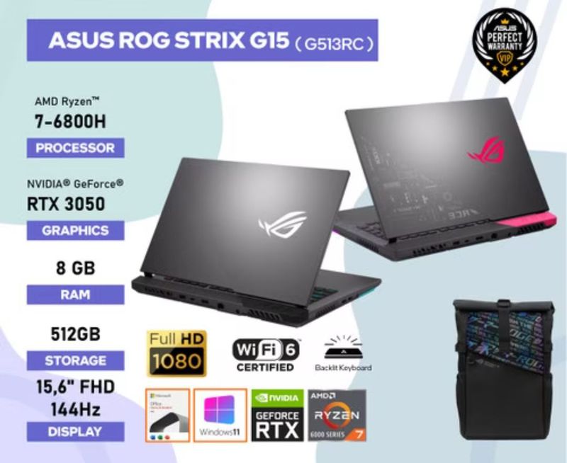 ASUS ROG G513RC RYZEN 7 6800H