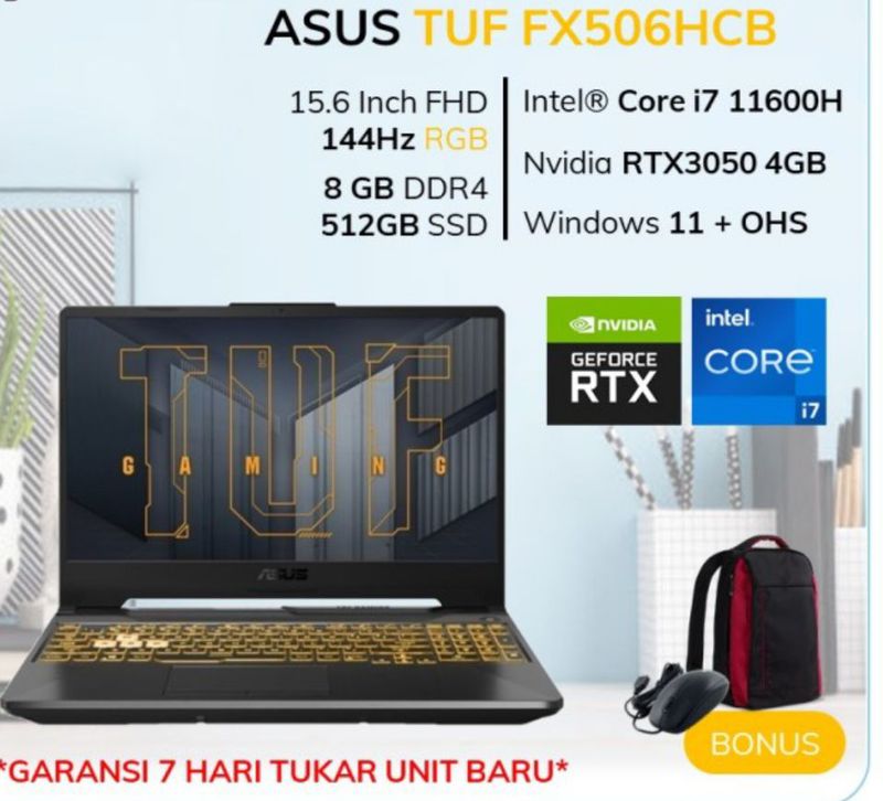 ASUS TUF FX506HCB I7 11600H