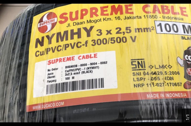supreme cable - 3x1,5mm 100M Serabut Tembaga