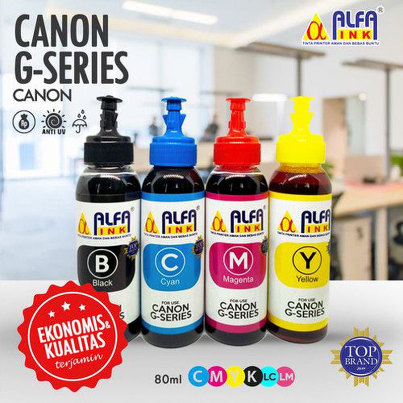 Alfa ink Tinta printer canon 100ml Alfaink hitam, merah, kuning, biru